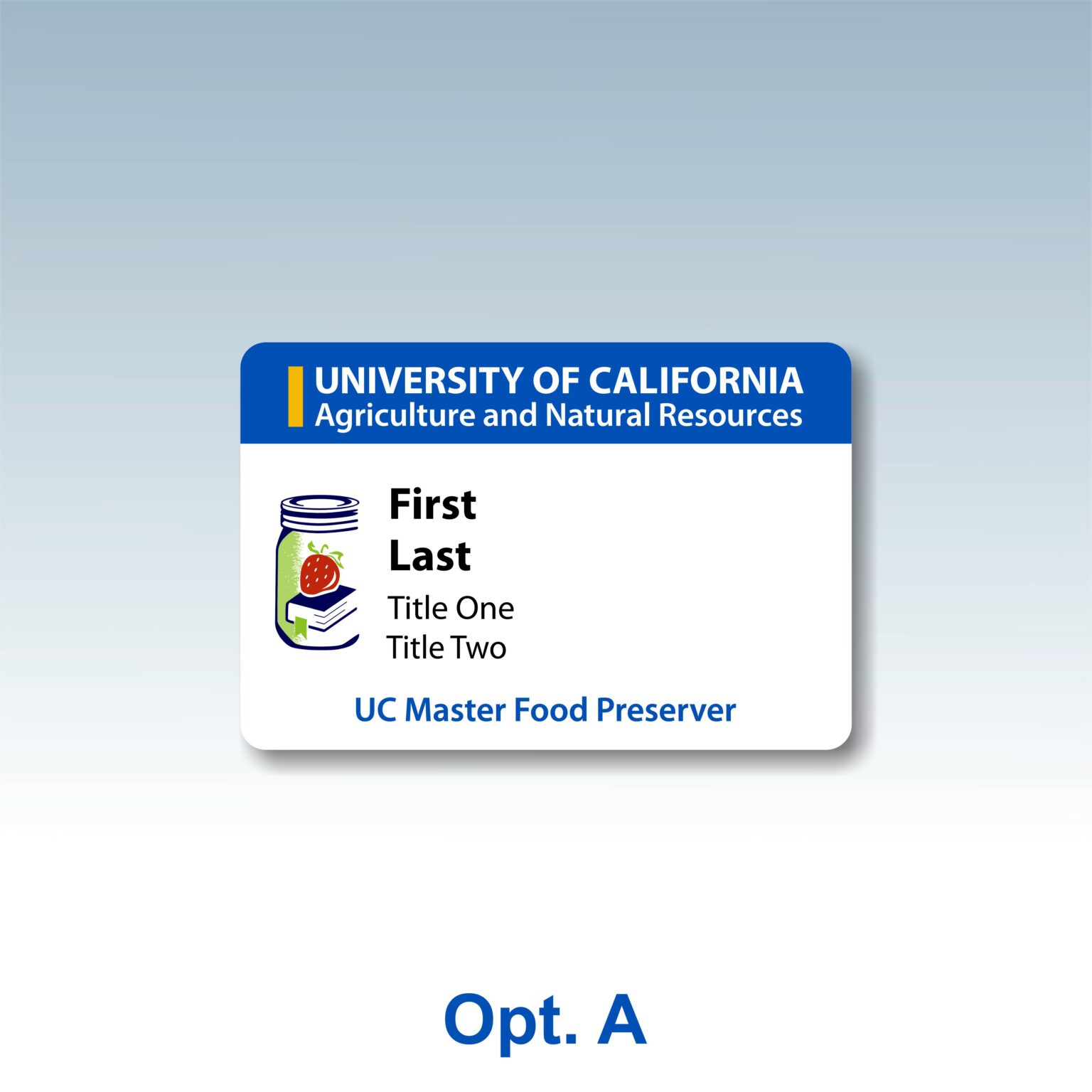 UC Master Food Preserver Name Tags