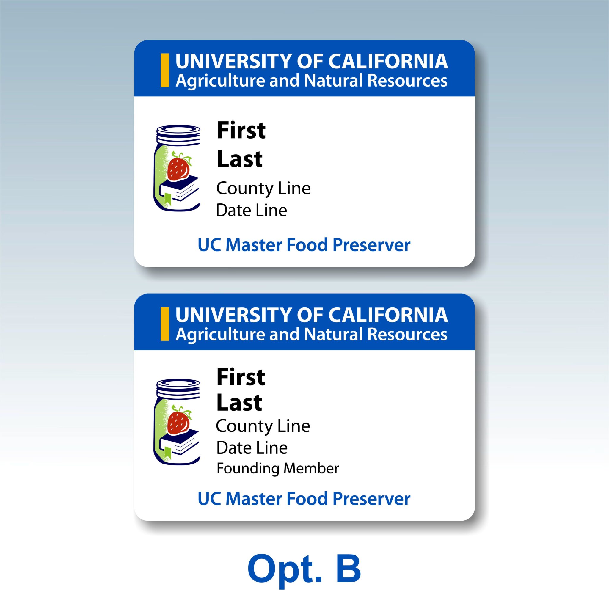 UC Master Food Preserver Name Tags
